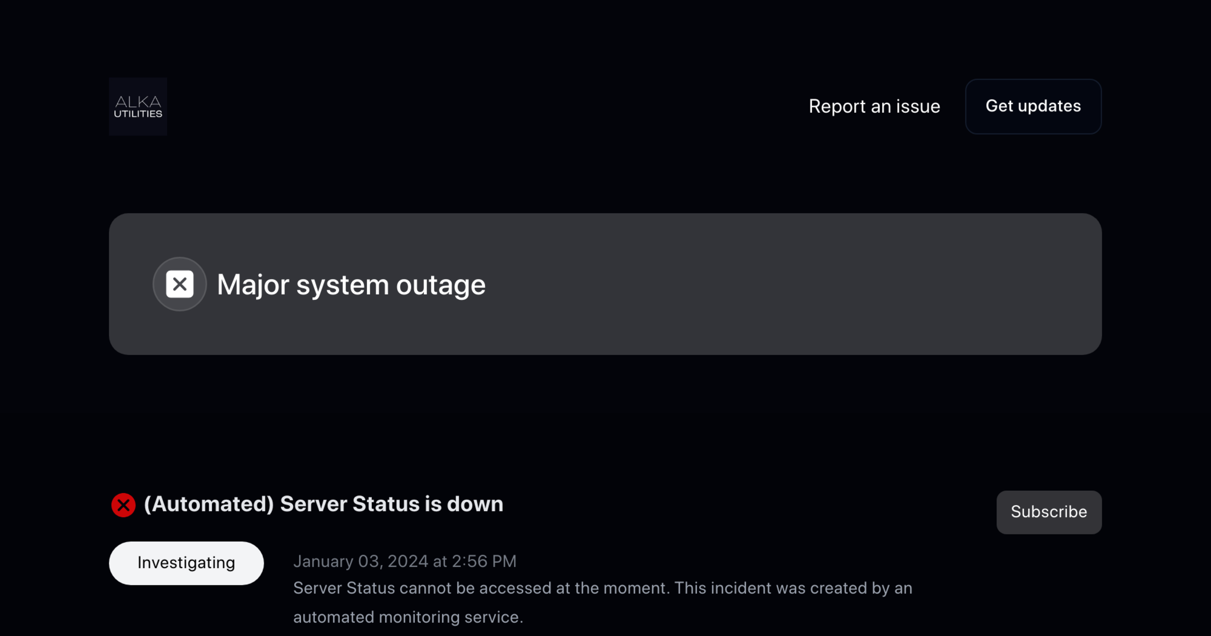 Alka Utilities - Status